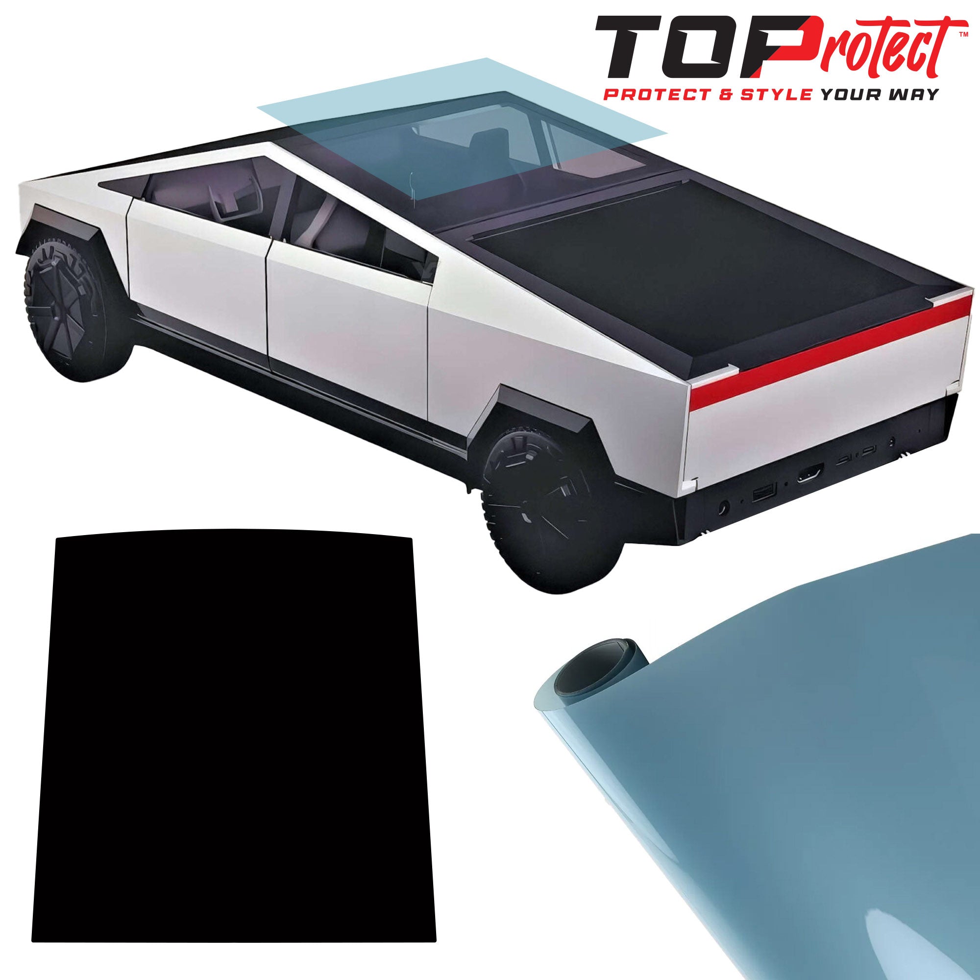 Cybertruck Exterior Sunroof Glass Protection & Tint DIY Kit