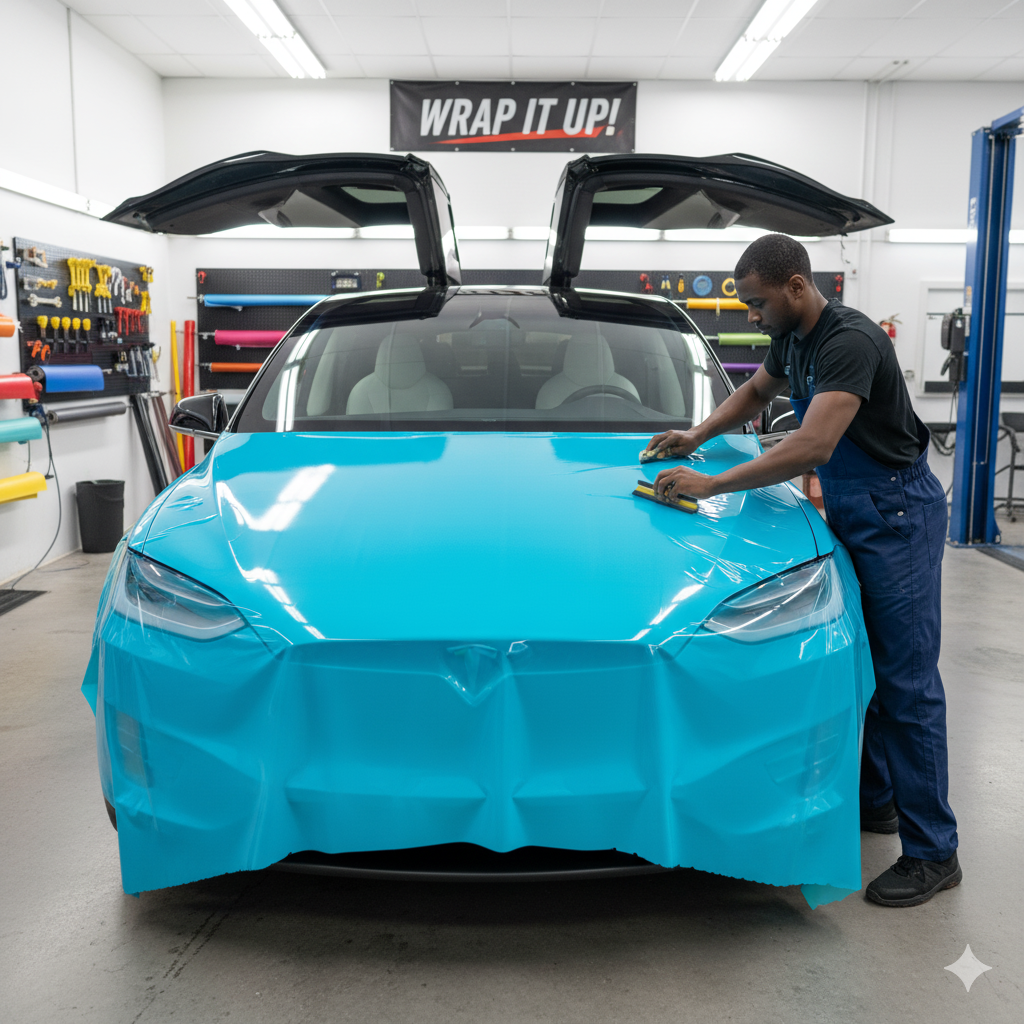 Tesla Color Change PPF Wrap Installation Los Angeles